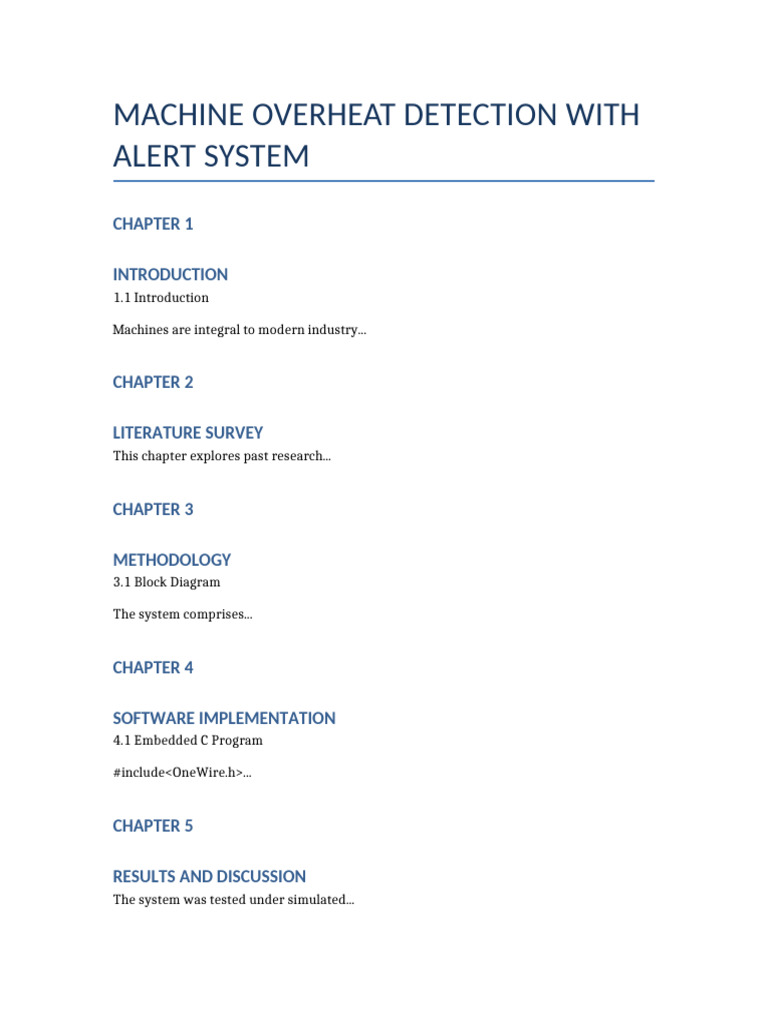 Machine Overheat Detection Report | PDF