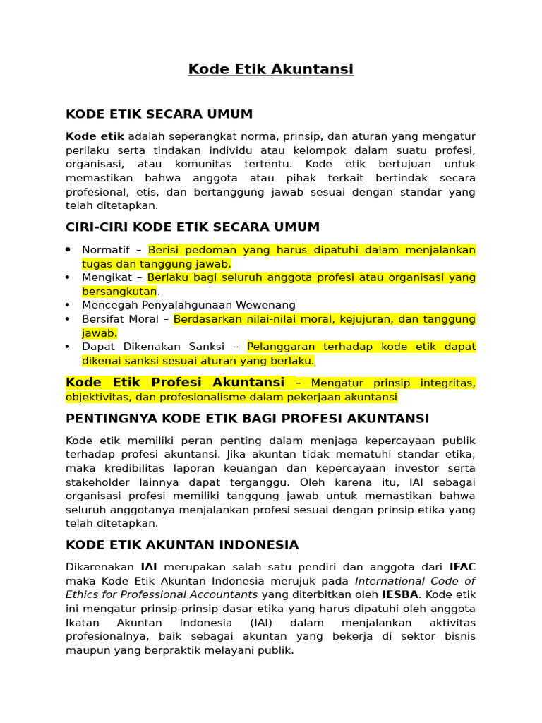 Kode Etik | PDF