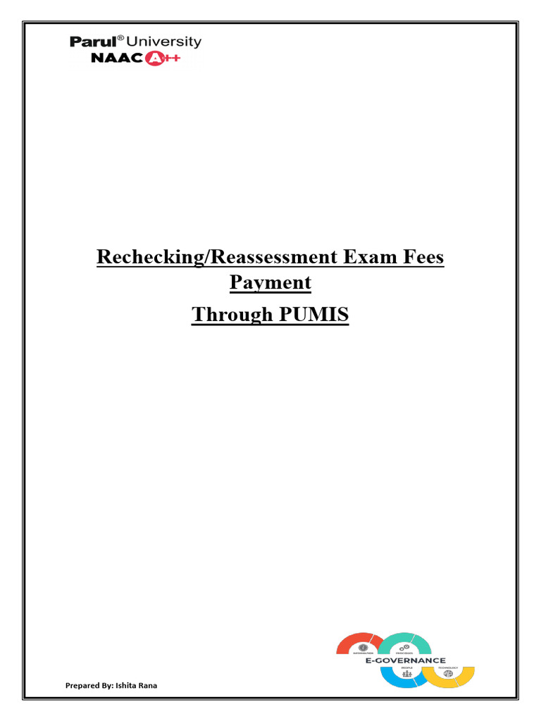 Rechecking-Reassessment Exam Fees Payment | PDF