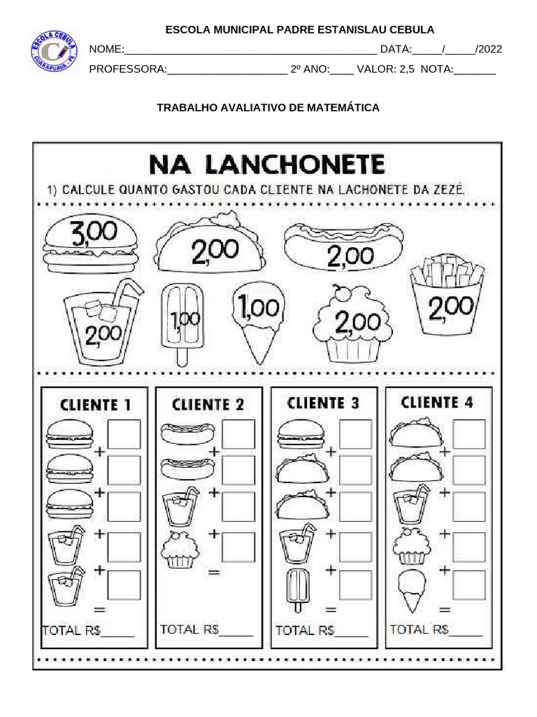 Trabalho Aval Matem 1 | PDF