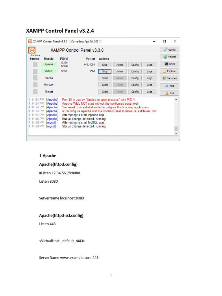 1-Config XAMPP Control Panel | PDF