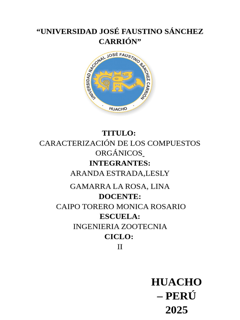 Universidad José Faustino Sánchez Carrión Caratula | PDF