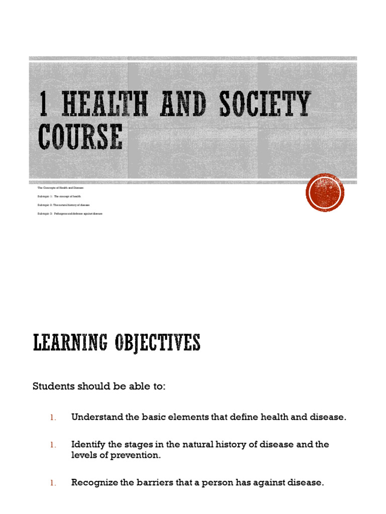 The Concepts of Health and Disease | PDF | Immune System | Innate ...