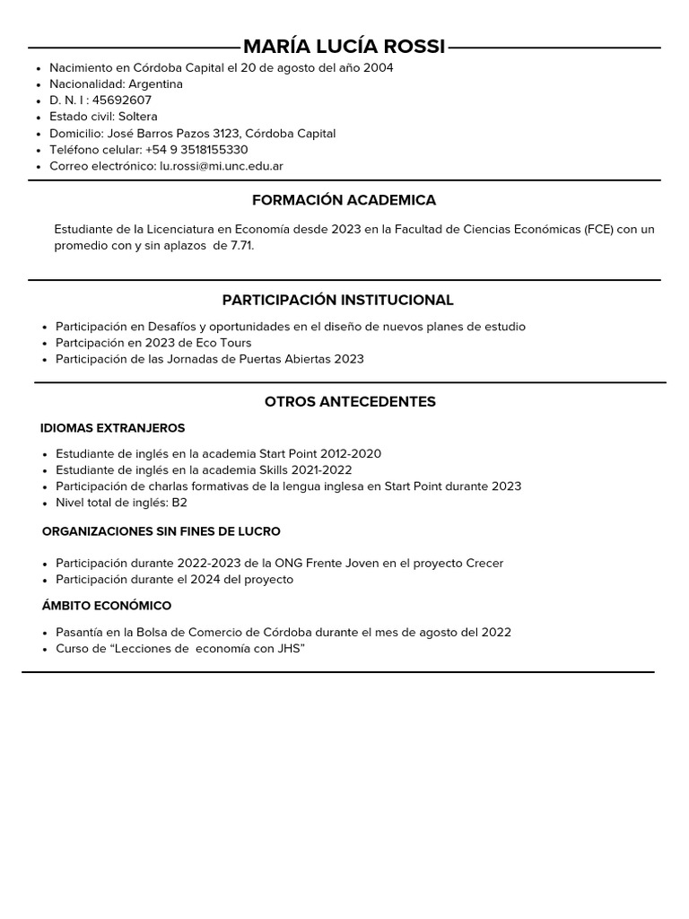 Curriculum Vitae Modelo Harvard Formal Minimalista | PDF