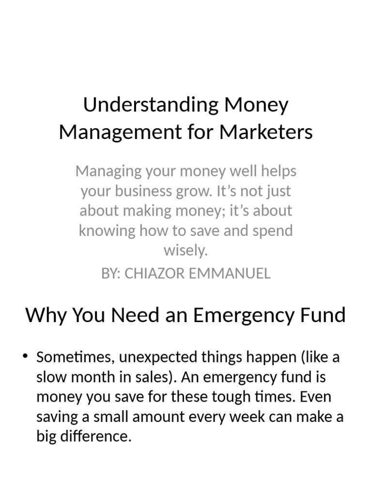 Money Management For Marketers Updated | PDF | Discounting | Money