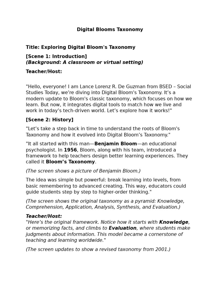Digital Bloom's Taxonomy Explained | PDF | Intelligence | Learning