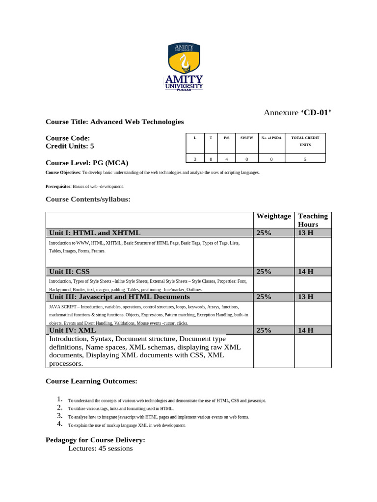 New Syllabus | PDF | Html Element | Html