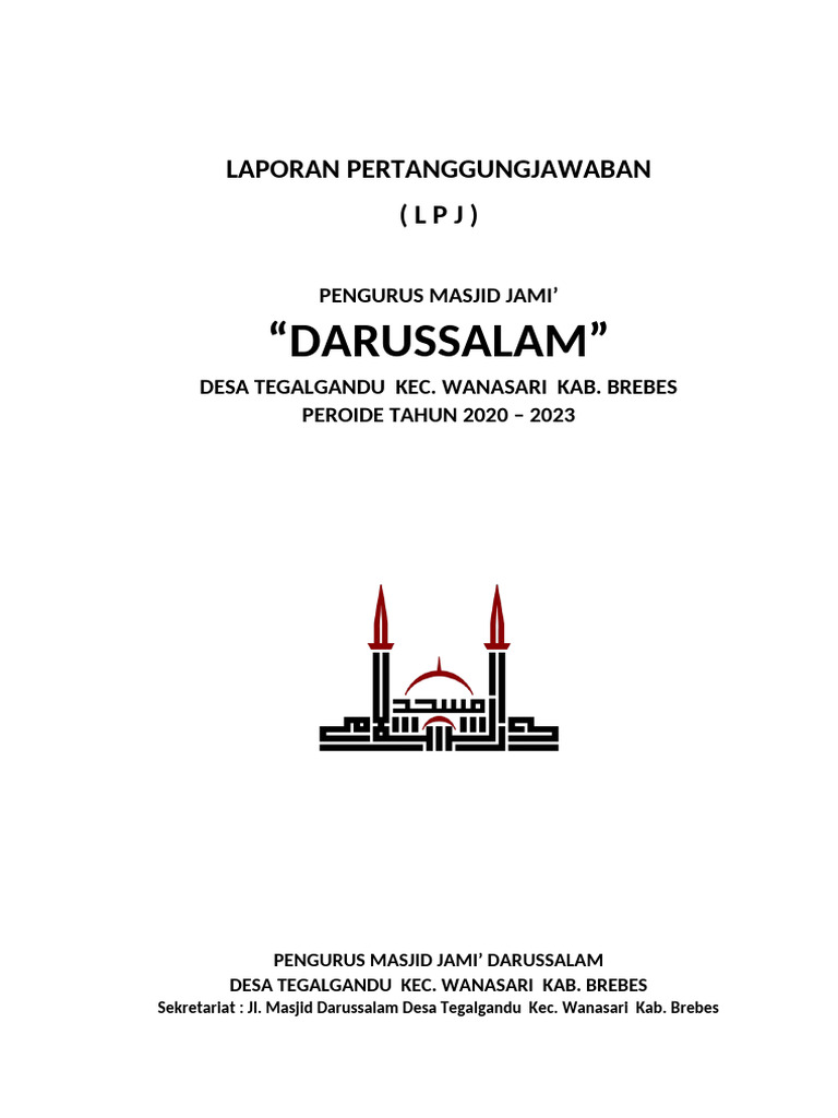 Laporan Pertanggungjawaban Masjid 2020-2023 | PDF