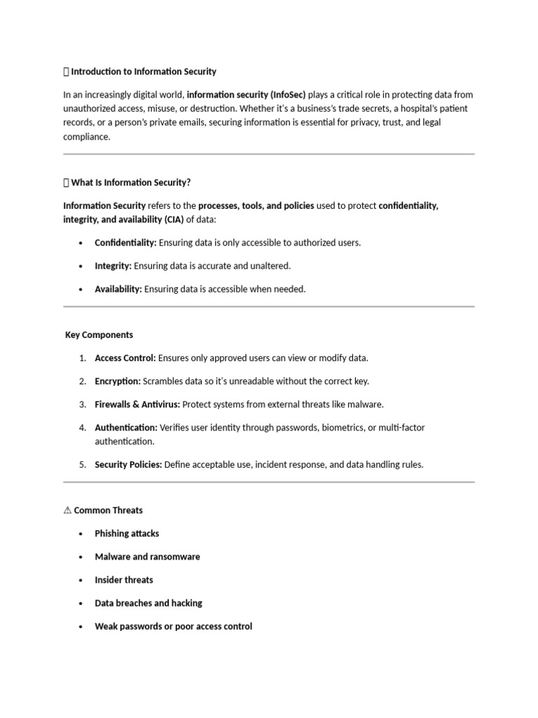 Essentials of Information Security Explained | PDF