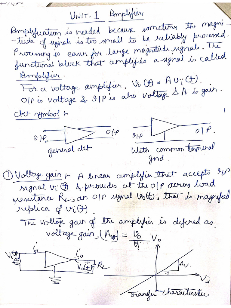 Unit 1.1 Amplifier Models | PDF