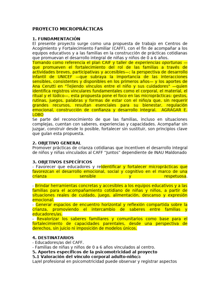 Proyecto Micropracticas CAFF | PDF | Las emociones | Comunicación