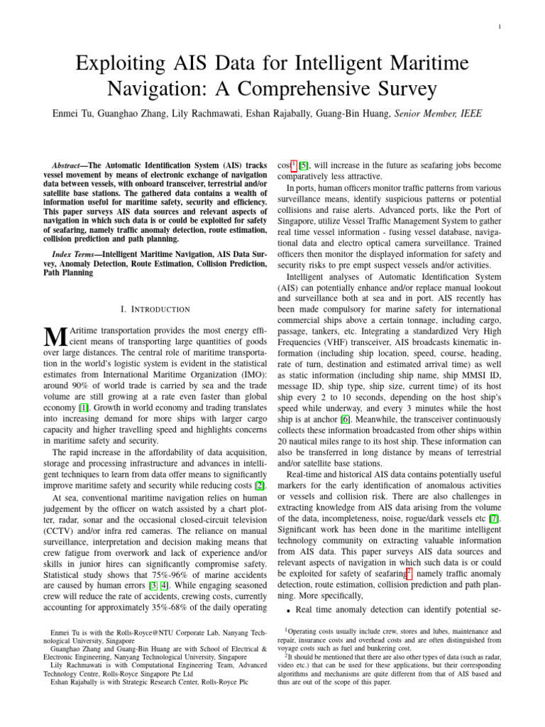 AIS Data for Safer Maritime Navigation | PDF | Bayesian Network ...