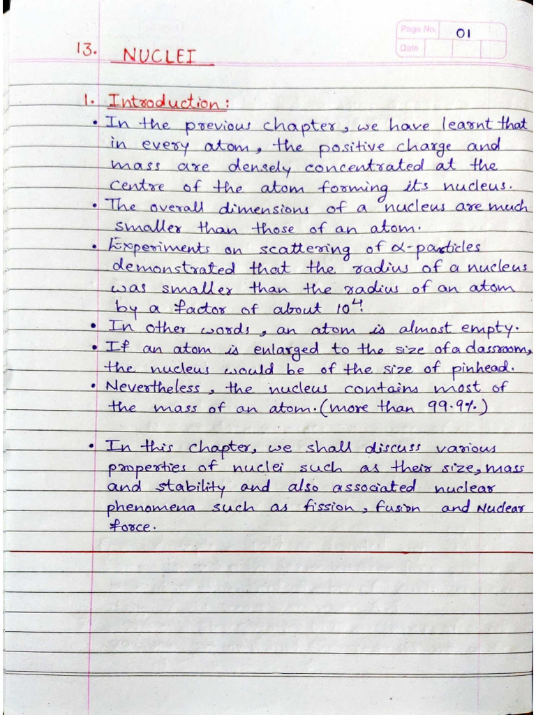 13 NUCLEI Chapter Notes. | PDF