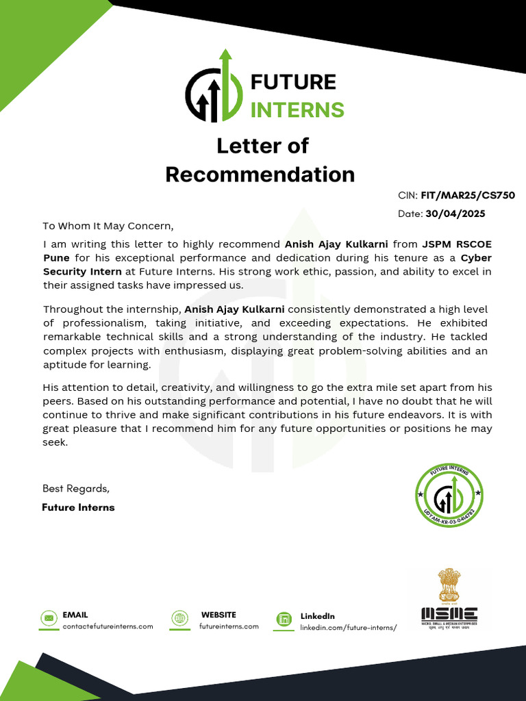 Letter of Recommendation for Intern | PDF | Mental Processes | Neuroscience