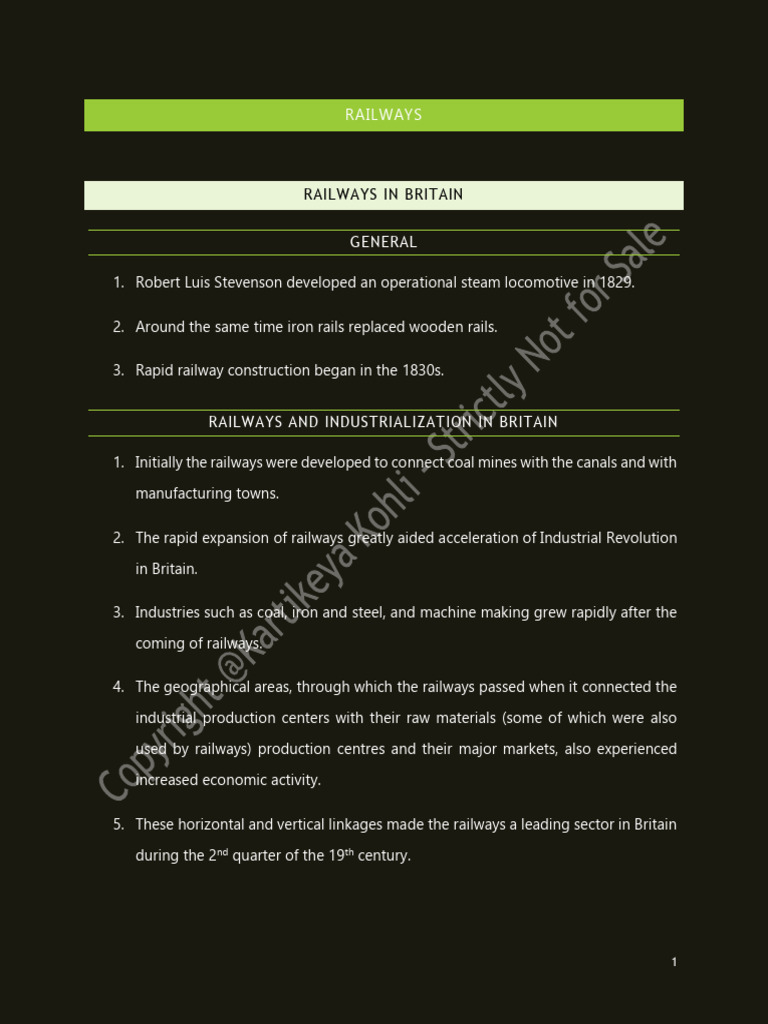 Eco History Unit 3 Railways - Hurd | PDF | Rail Transport | Monopoly