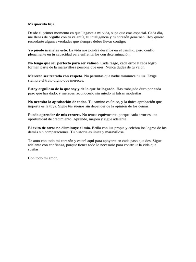 Mi Querida Hija | PDF