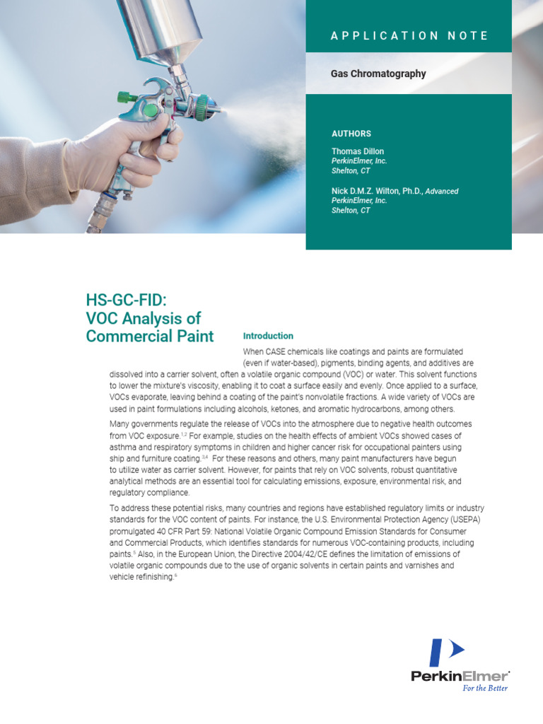 VOC Analysis in Commercial Paints | PDF | Gas Chromatography | Volatile ...