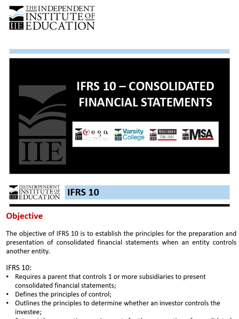 IFRS10 Consolidated Financial Statements | PDF | Equity (Finance ...