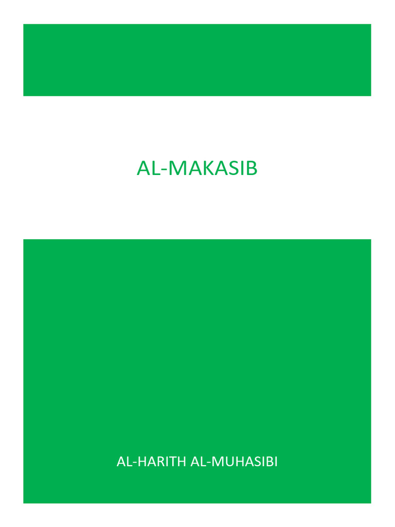 Al Makasib Al Harith Al Muhasibi in Indonesian PDF | PDF