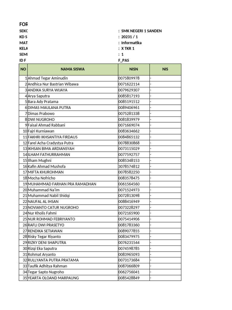 Nil - Sas - 20231 - 700106100 - X TKR 1 | PDF