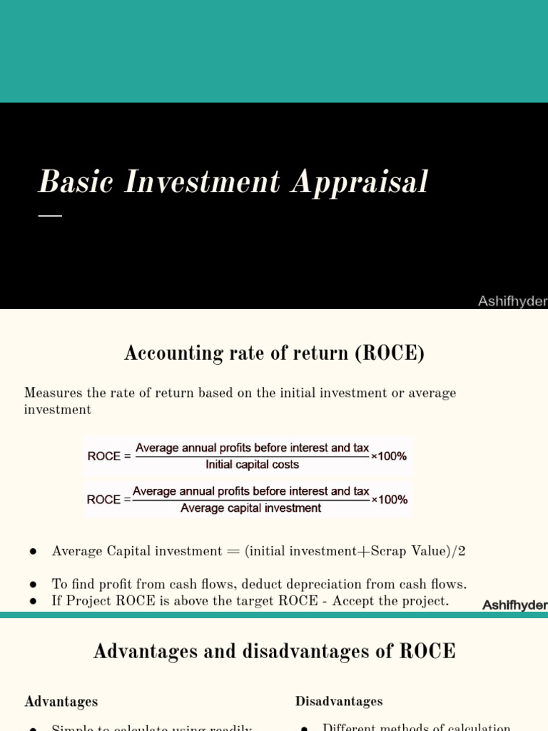 Basic Investment Appraisal | PDF | Investing | Financial Economics