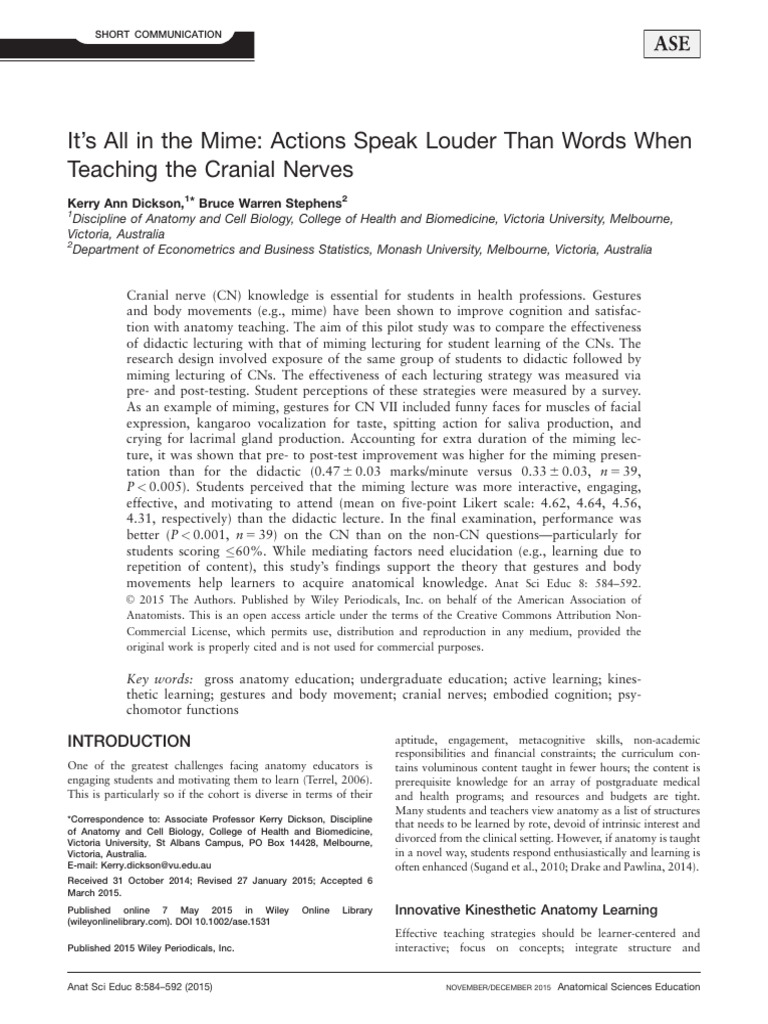 Its All in the Mime Actions Speak Louder Than Wor | PDF | Neuroscience ...