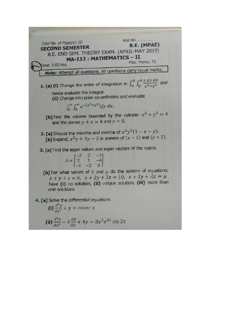 2019 Maths Ese | PDF