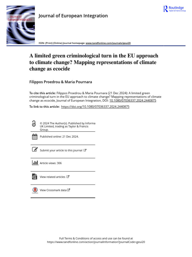 A Limited Green Criminological Turn in The EU Approach To Climate ...