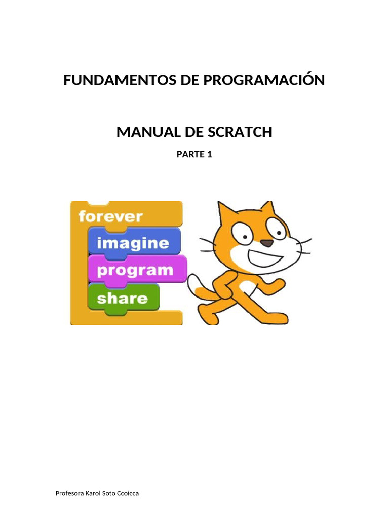 Sesión1 Scratch Parte1 Ok | PDF | Scratch (lenguaje de programación) | Variable (informática)