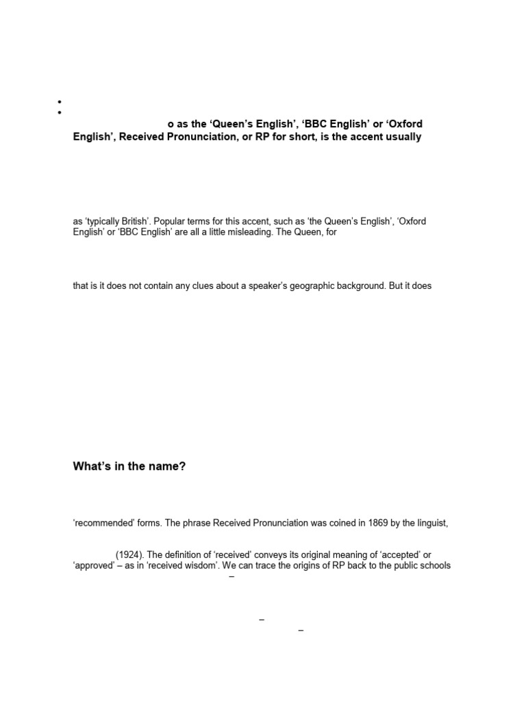 Understanding Received Pronunciation | PDF | English Language | Accent ...