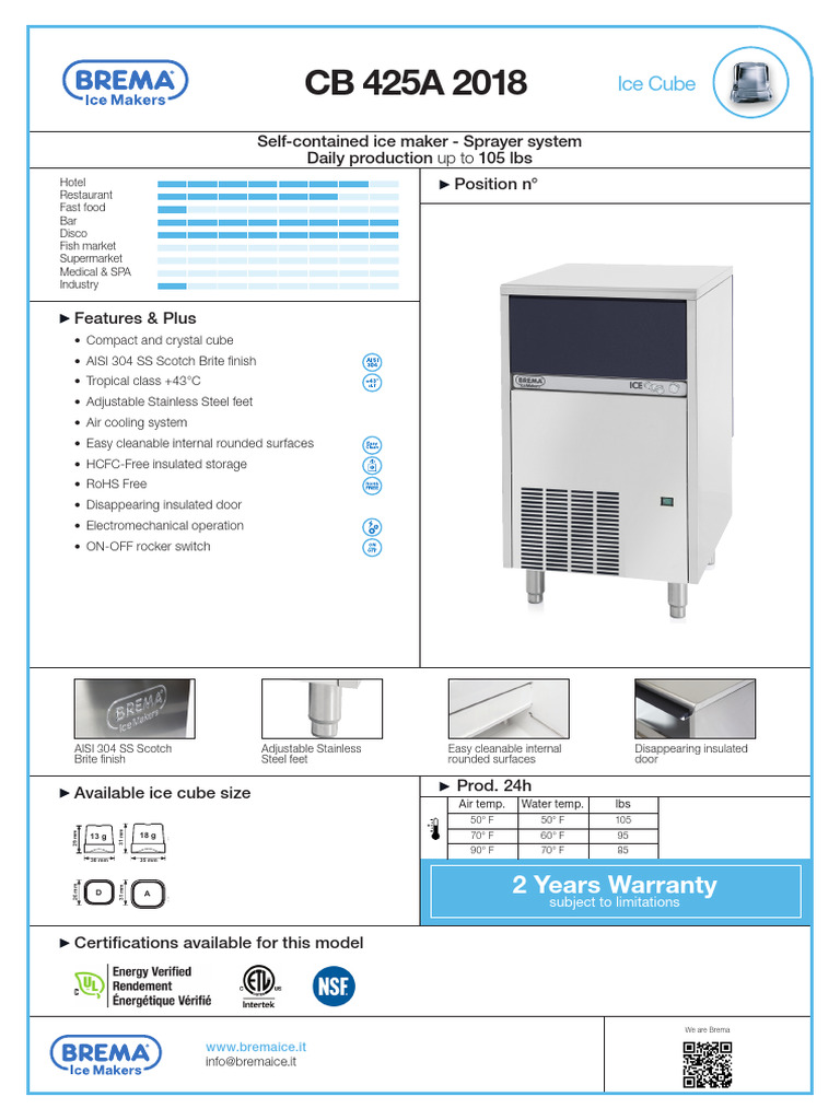 Fabrica de Hielo Brema Manual Servicio Fácil | PDF | Water