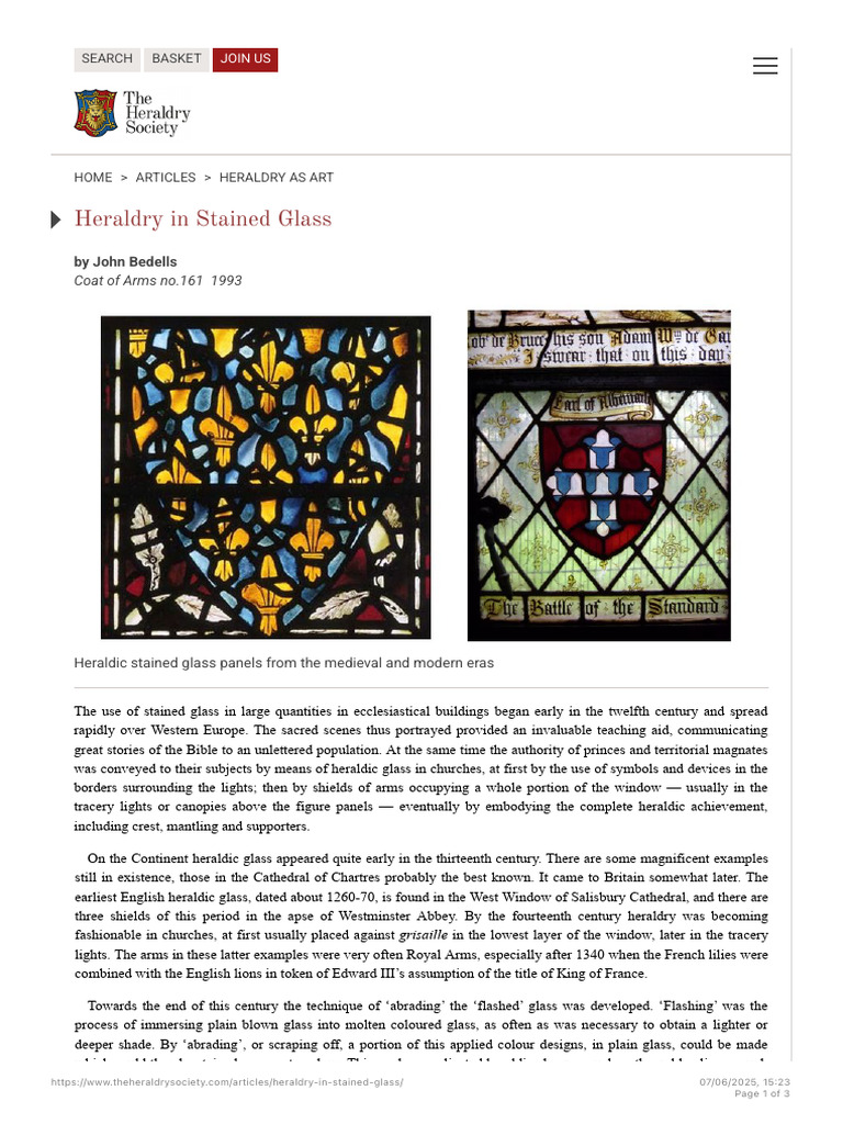 Heraldry in Stained Glass - The Heraldry Society | PDF | Heraldry ...