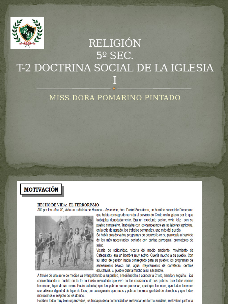 Religión 5º Sec. T-2 La Doc Soc. Bim Ii - 23 | PDF