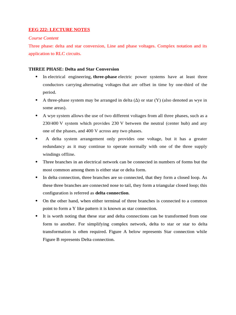 CC - Eeg 222 Lecture Note | PDF | Voltage | Physical Quantities