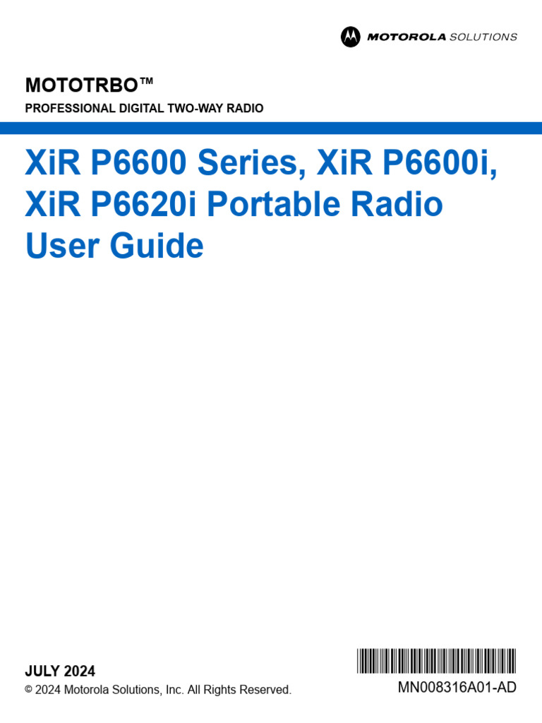 MN008316A01-AD Multilingual MOTOTRBO XiR P6600 Series XiR P6600i XiR ...