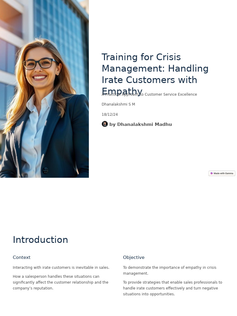 Training For Crisis Management Handling Irate Customers With Empathy 2 | PDF | Empathy | Sales