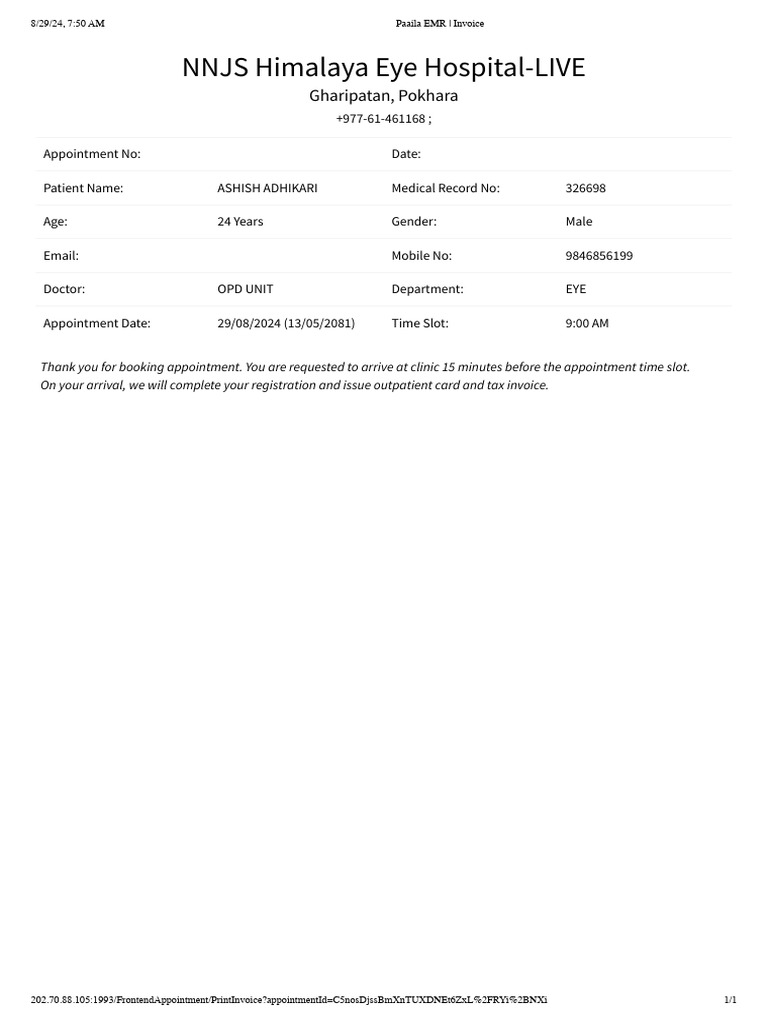 Paaila EMR - Invoice | PDF