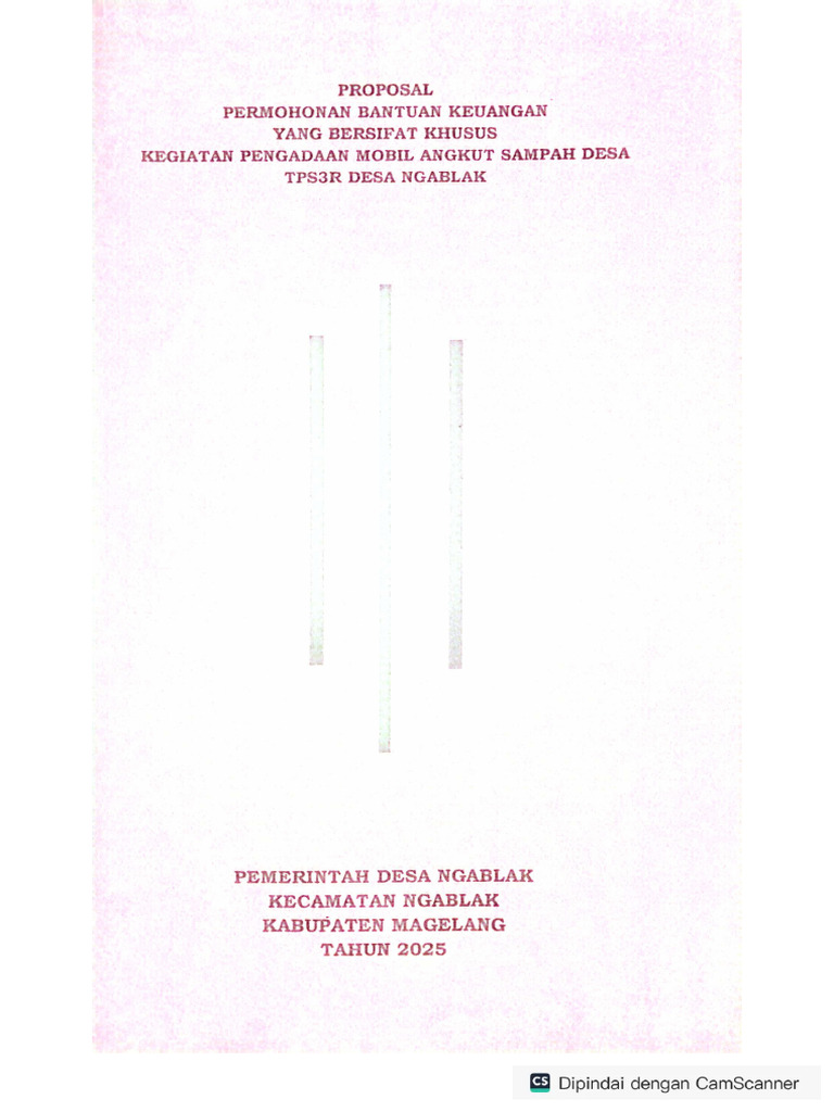 Contoh Prop Hibah BKK Kendaraan Sampah | PDF