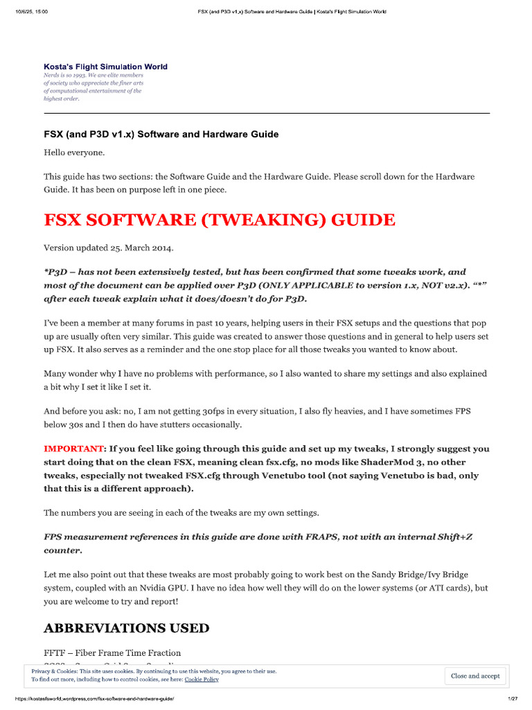 Fsx Software Tweaking Guide | PDF