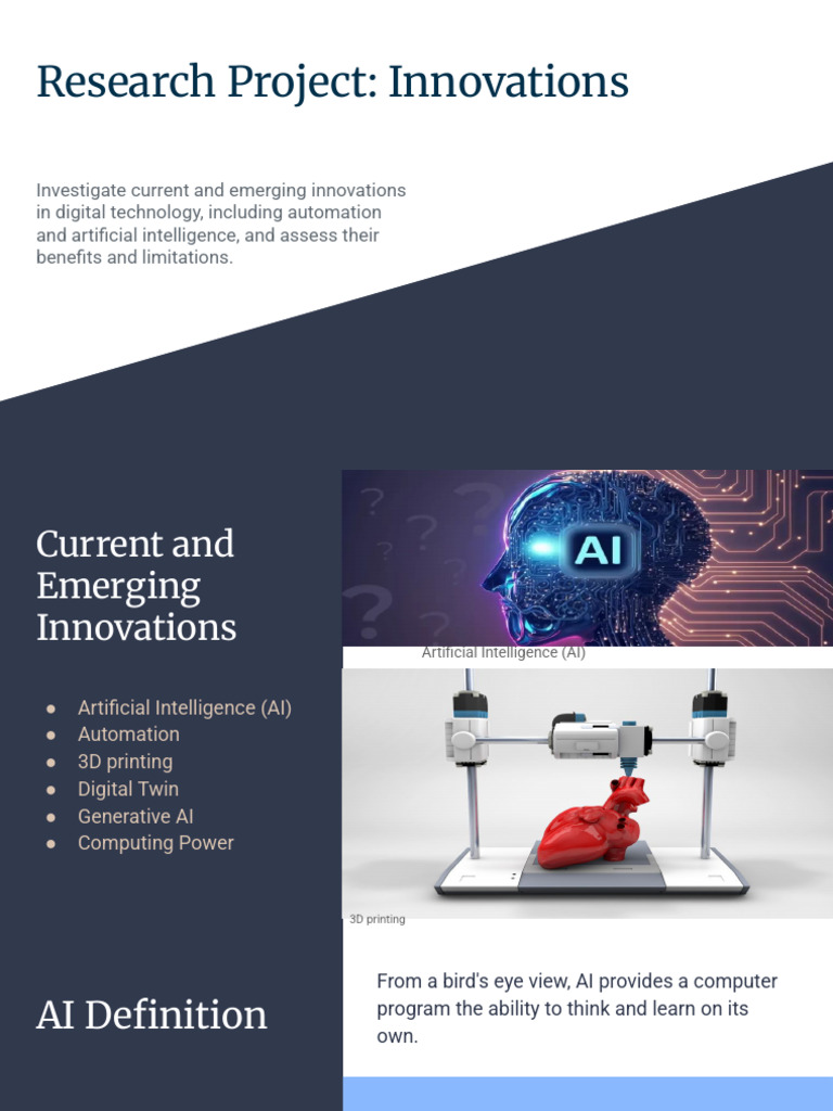 Technology Innovations - Research Project | PDF | Artificial ...