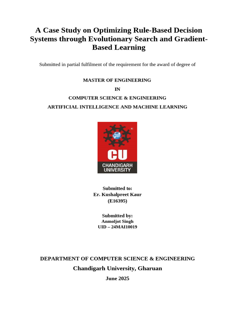 ML (Mini Project) Incomeplete | PDF | Genetic Algorithm | Artificial Intelligence