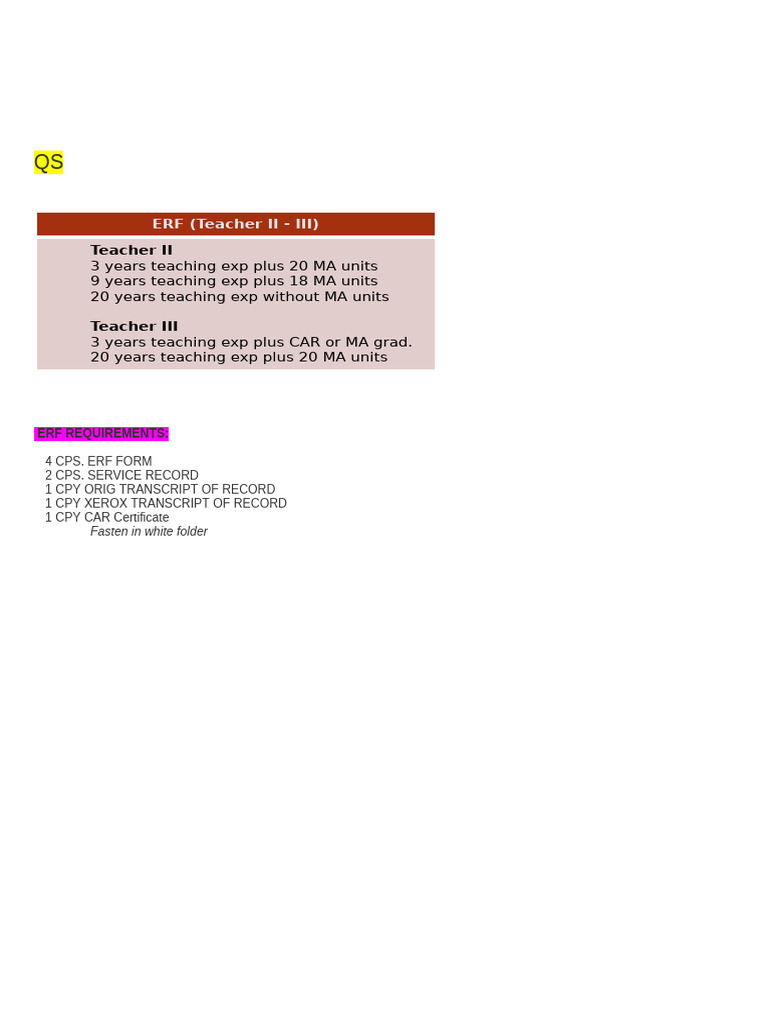 Equivalent Record Form ERF | PDF