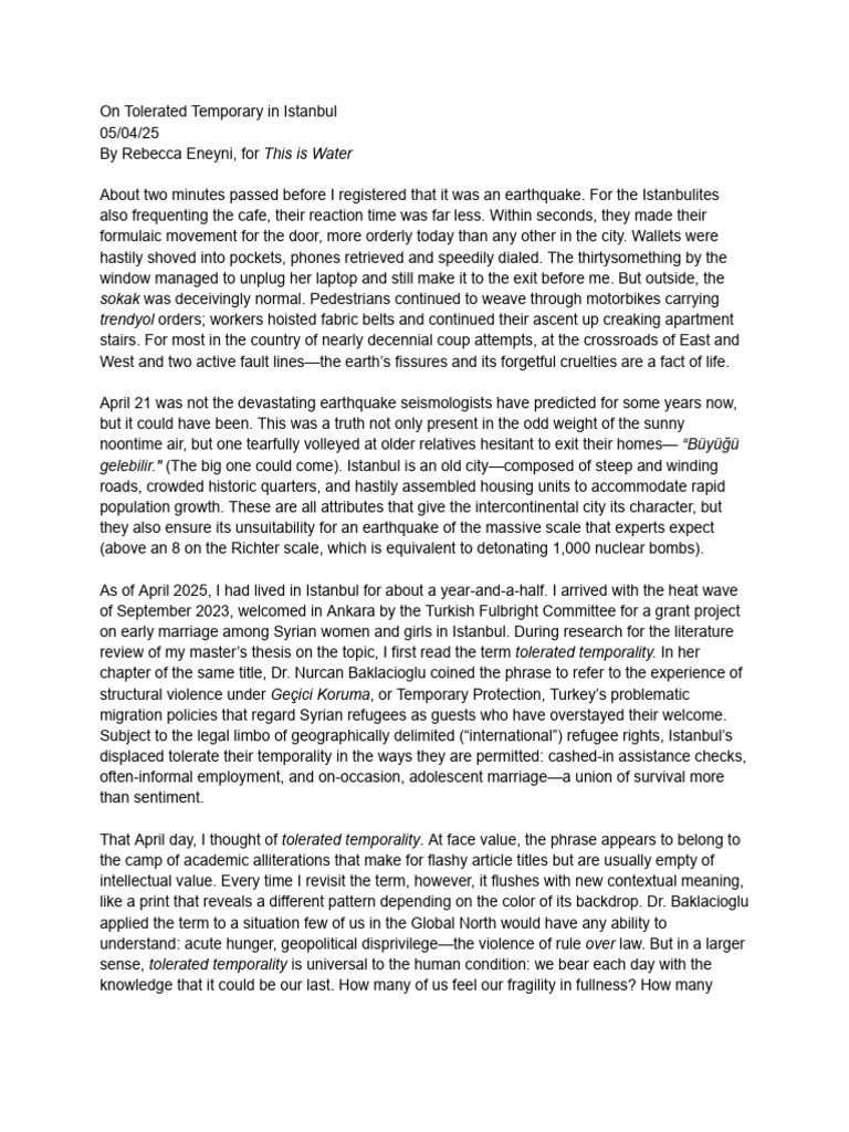 On Tolerated Temporality | PDF | Earthquakes