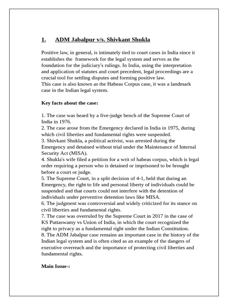 Administrative Law Ces Case Study | PDF | Habeas Corpus | Supreme Court ...