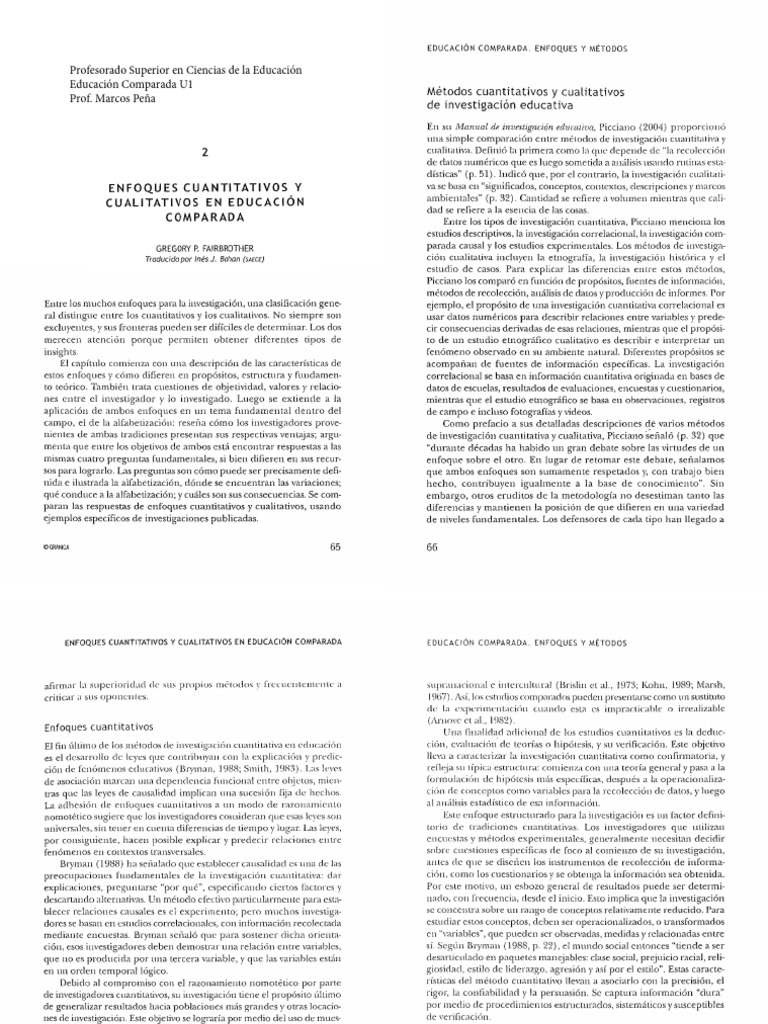 Cap 2 Enfoques Mark Bray 2010 Educacion Comparada Enfoques y Metodos | PDF | Investigación ...