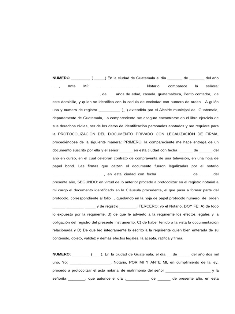 Protocolizacion de Documento Privado Con Legalizacion de Firma | PDF | Derecho Civil (Common Law ...