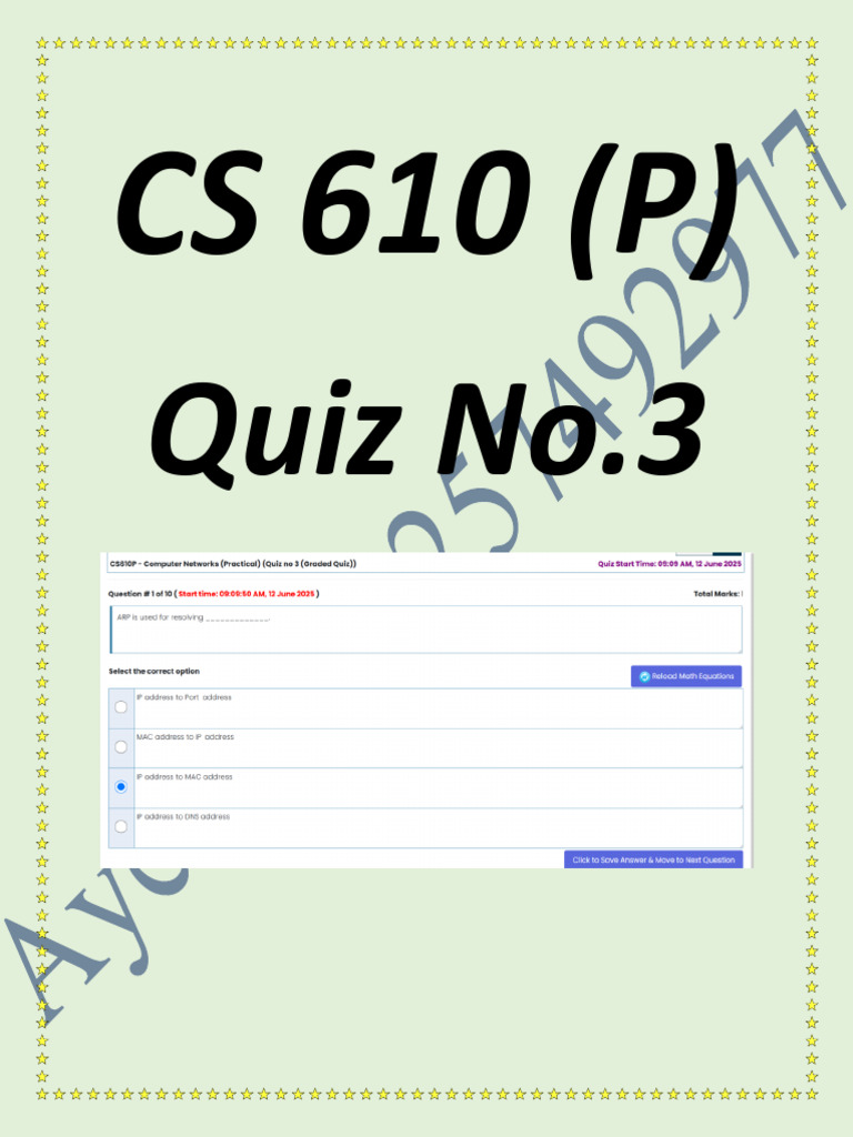 CS 610 (P) Quiz 3 12-6-2025 Ayesha | PDF