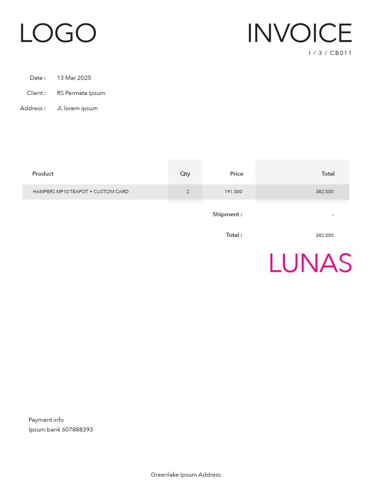 Sample Hampers Invoice | PDF