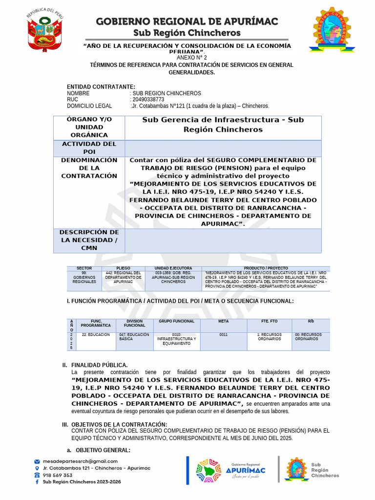 TDR SCTR Pension Equipo Tecnico - Mes de Junio | PDF | Póliza de seguros | Seguro