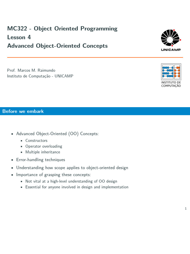 Aula 4 - Advanced Conceps | PDF | Constructor (Object Oriented ...